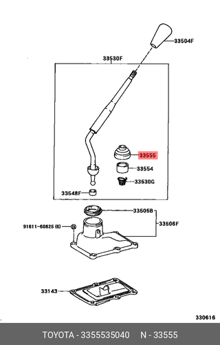 Genuine OE boot, shift lever, 3355535040 for TOYOTA 33555-35040 | eBay
