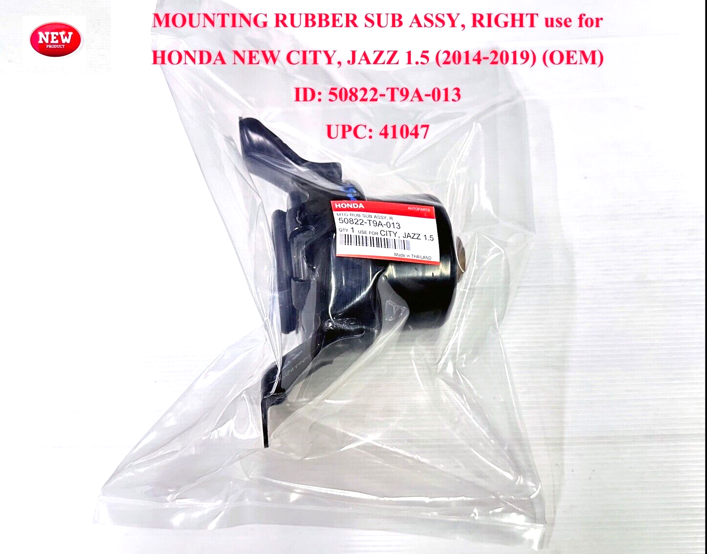 Mounting Rubber Sub Assy RH Fit 2014-2019 Honda New City Jazz 1.5 | eBay