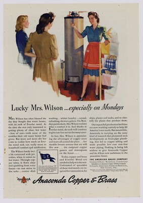 1942 Anaconda Copper & Brass Co. Ad: Everdur Metal for Water Heaters ...