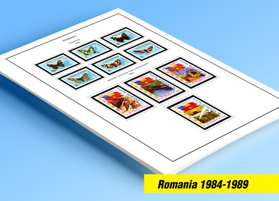 COLOR PRINTED ROMANIA 1984-1989 STAMP ALBUM PAGES (87 illustrated pages ...