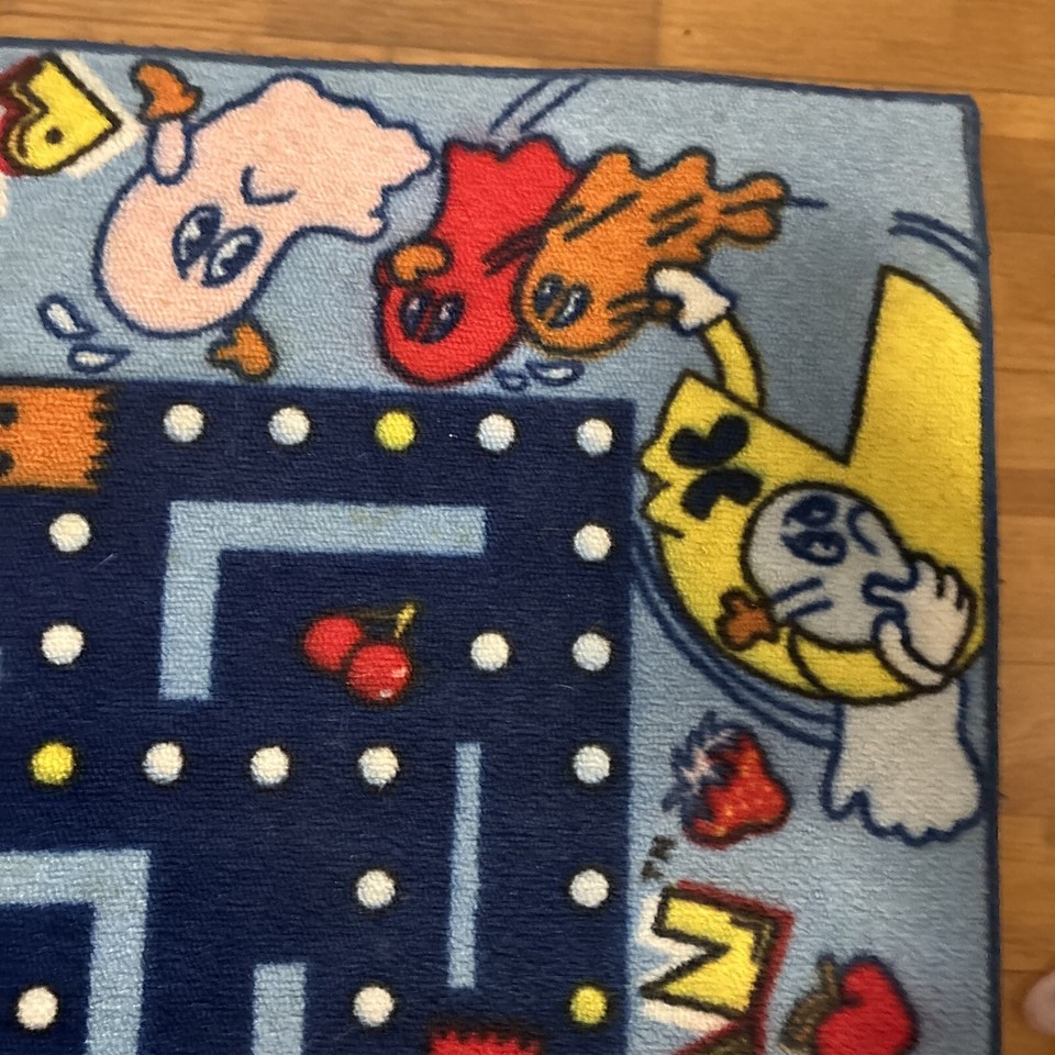 1980 Vtg Pacman Rug 3’x4’ Video Game Arcade Games Decor Midway Original ...