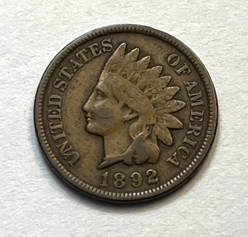 Nice Old Scarce 1892 US Indian Head One Cent Penny 1c High Grade Type ...