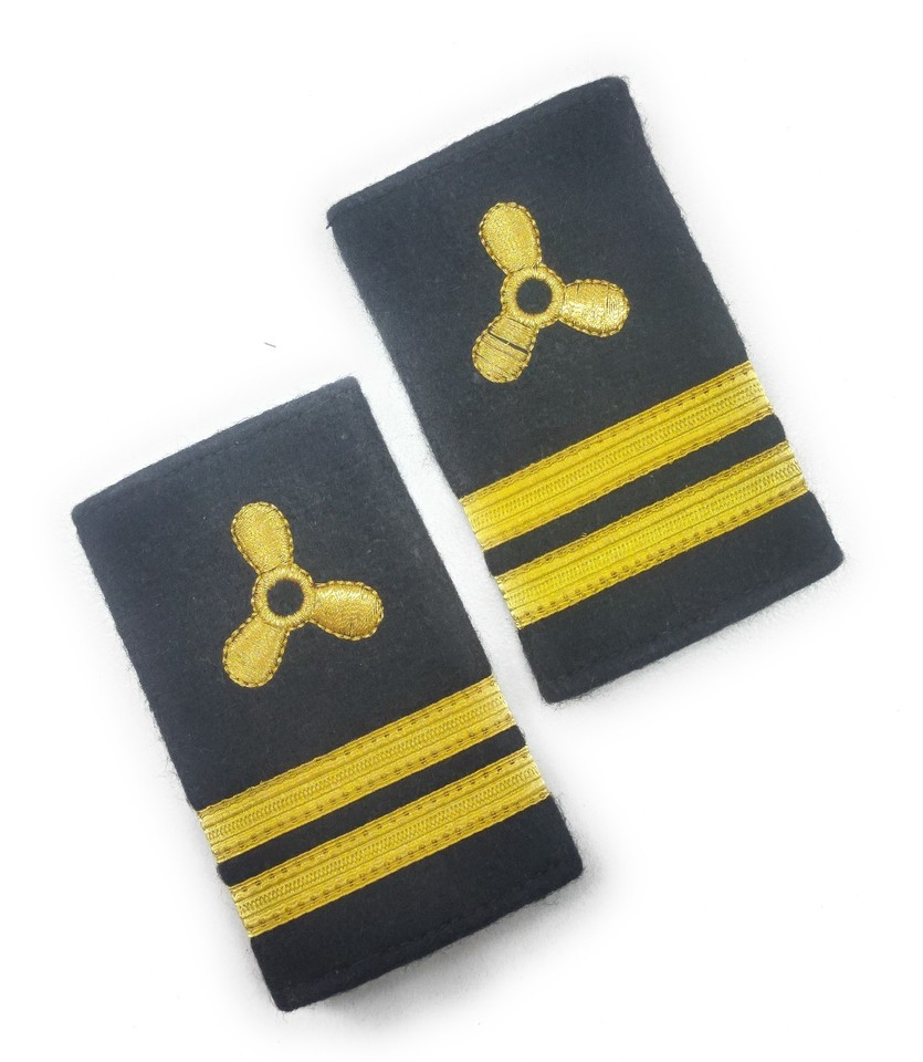 Marine Uniform Shoulder Board 3rd Engineer Ship Eqaulette 2 Bar Pair ...