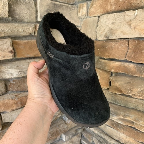 Merrell Encore Ice 4 Clogs Mules Suede Leather Fur Lined Slip On Shoes ...