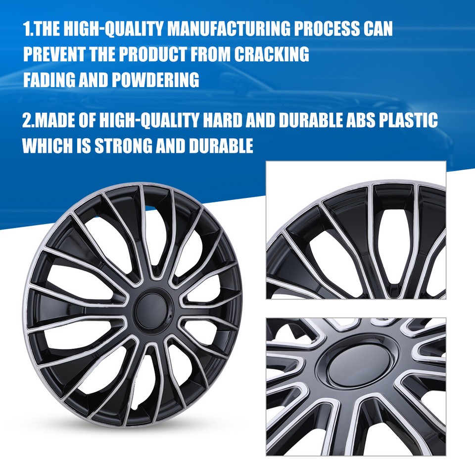 14-16 Inch 4PCS Wheel Covers Rim Snap On Full Hub Caps fit For ...