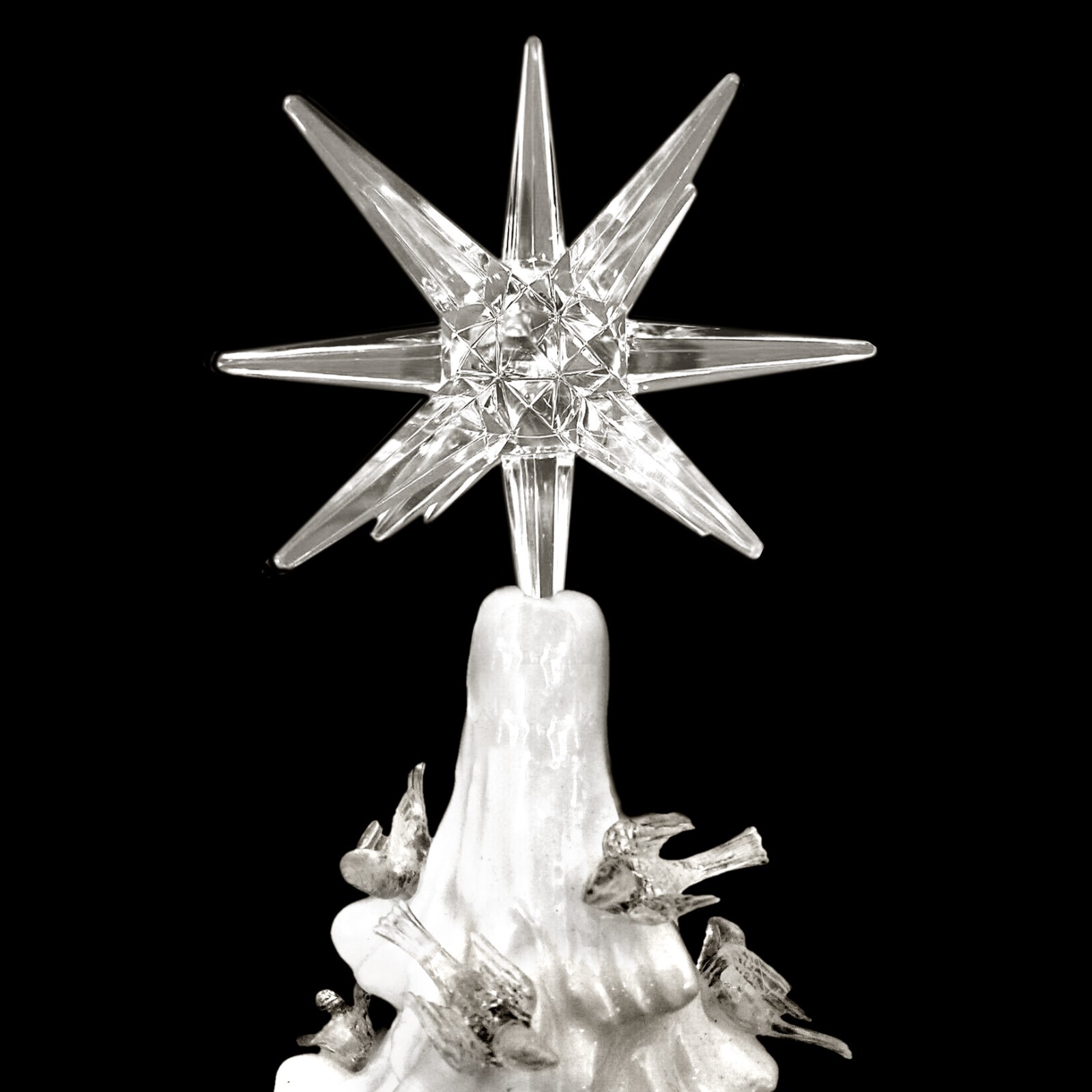 Large Moravian Sputnik Clear Star Topper for Ceramic Christmas Tree ...