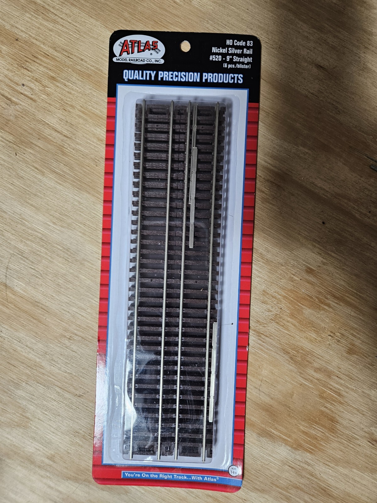 ATLAS HO SCALE CODE 83 9" STRAIGHT TRAIN TRACK (6) pack nickel silver ...