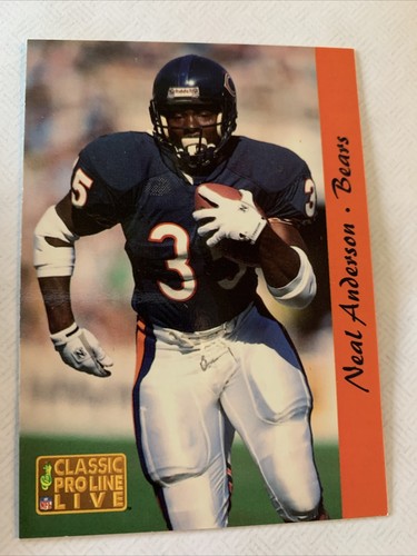 1993 Classic Pro Line Live Football Card #23 Neal Anderson Chicago ...