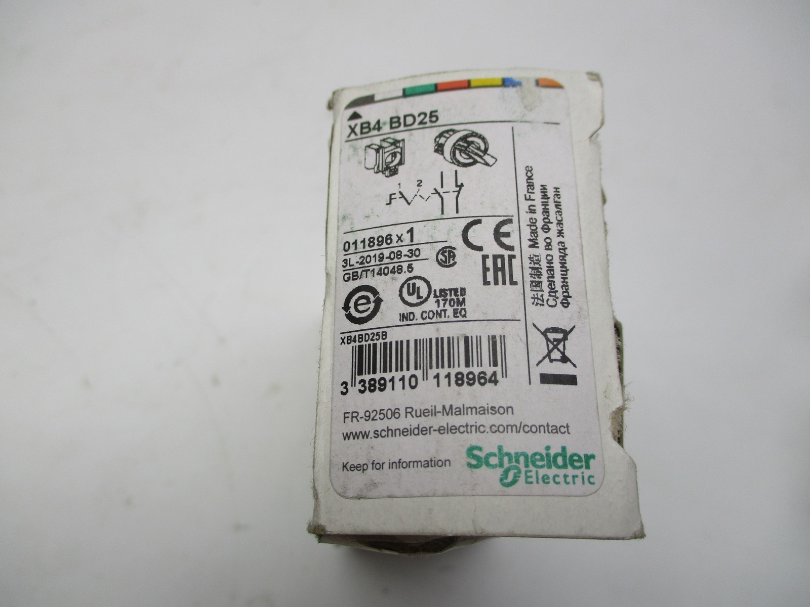 Schneider Electric XB4BD25 Selector Switch Operator W119 for sale ...