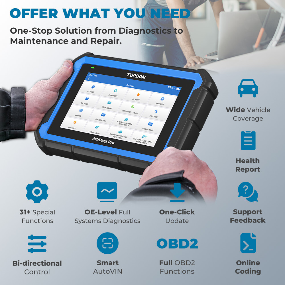 TOPDON ArtiDiag Pro OBD2 Scanner Car Bi-Directional Full Systems ...