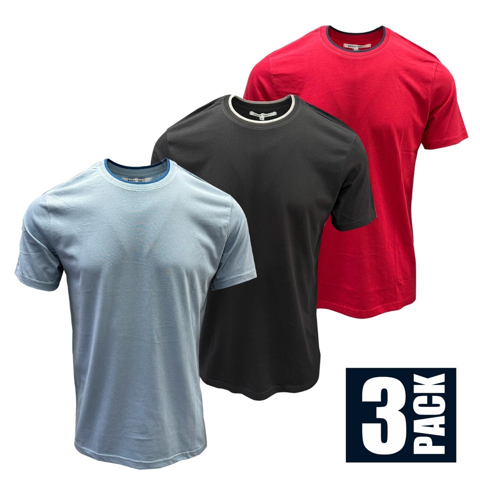Men's T-Shirt 100% Cotton Heavy Blend 3 Pack 5 Pack High Quality Solid ...