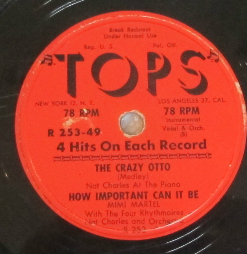 TOPS R 253-49 78 RPM record Mimi Martel Rock Love / Crazy Otto ...