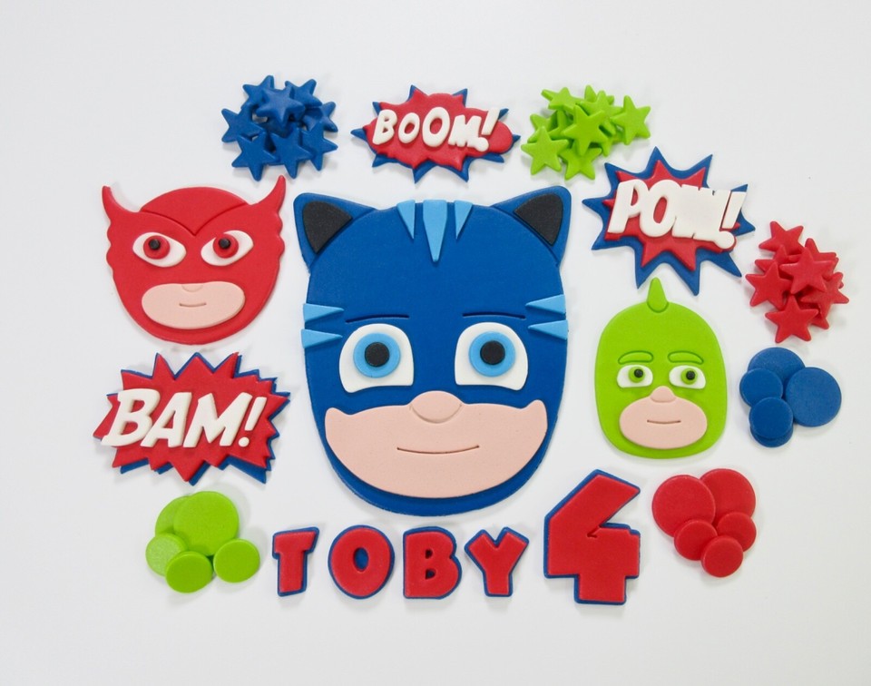 Catboy Cake Topper Fondant Edible Kids Birthday Party Decorations ...