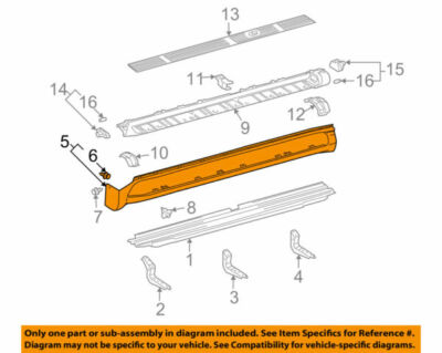 51774-60120-C0 Toyota Cover, side door step plate, front lh ...