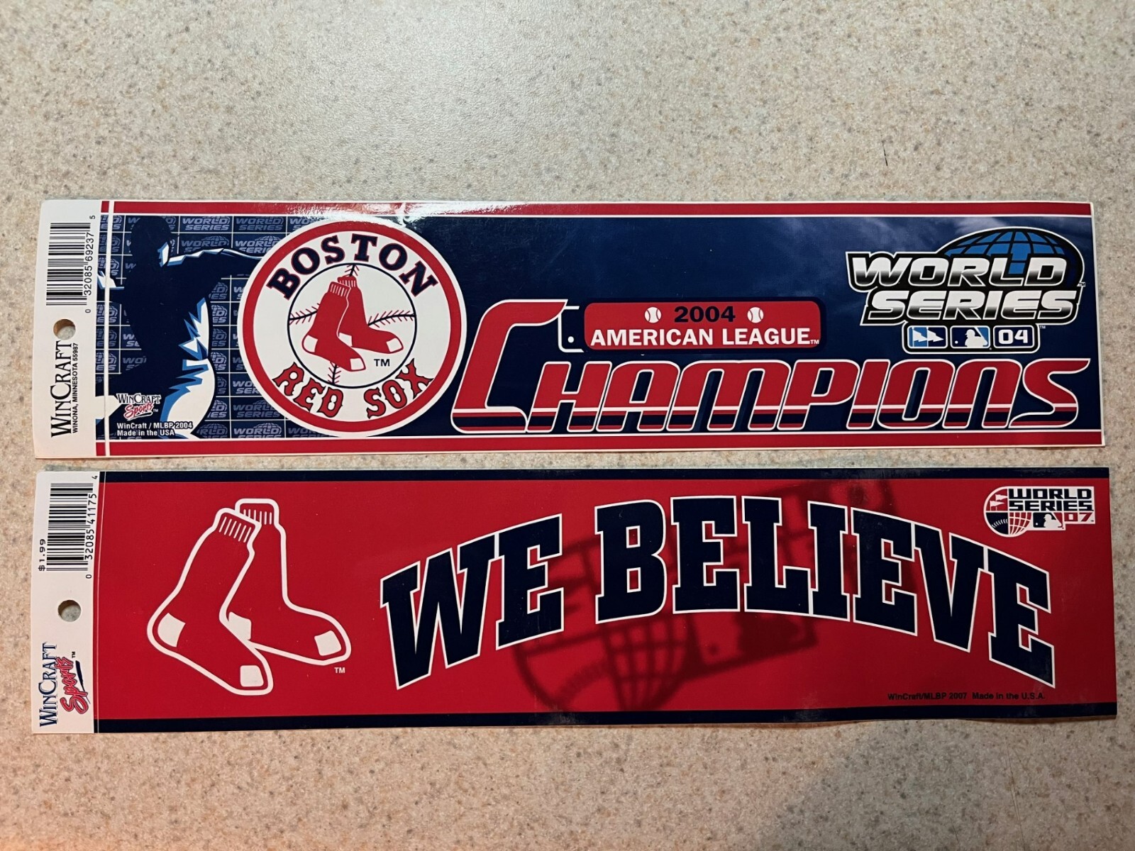 (2) Boston Red Sox MLB Bumper Sticker Window Decal Baseball Lot of 2 | eBay