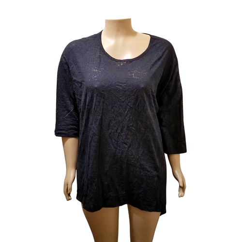 Fullbeauty Sport Tunic Top Women's 26/28 Black Burnout Short Sleeve | eBay