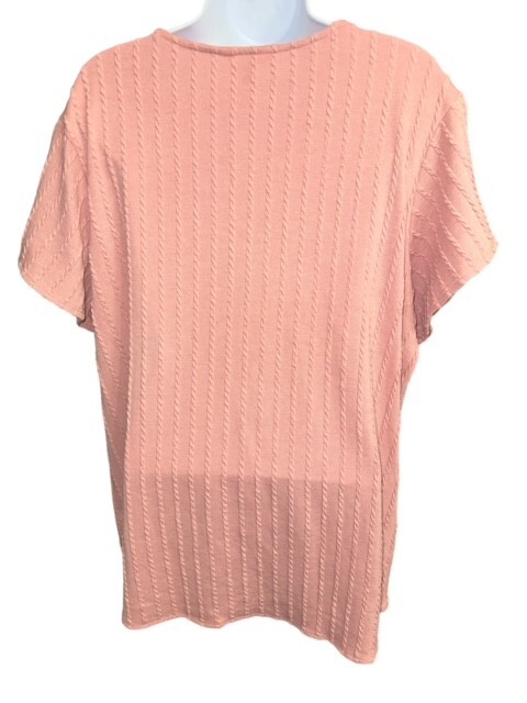 Weatherproof Vintage XXL Top Lovely Pink Cable Knit 2X Button Up Fancy ...