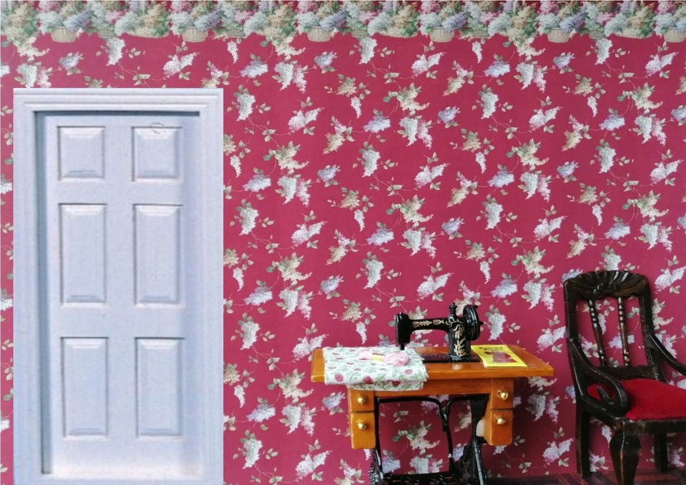 Dolls House Wallpaper Matte Pastable Paper 1/12th SCALE Feature Wall ...