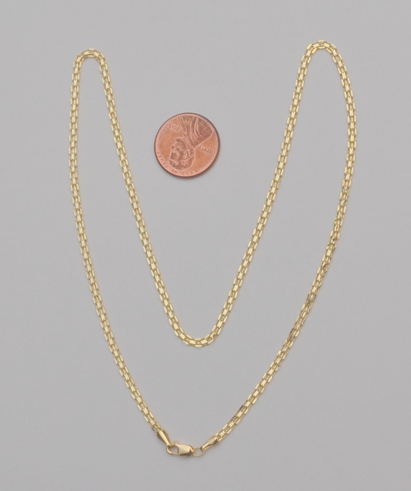 18K Yellow Gold Necklace Preowned Bismark Link Chain 18 Inch 2.7g C1 | eBay
