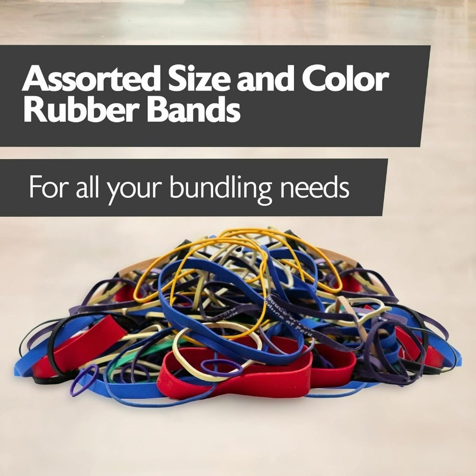 Assorted Size Multi Color Rubber Bands 0.5 lbs 227g for Office School ...