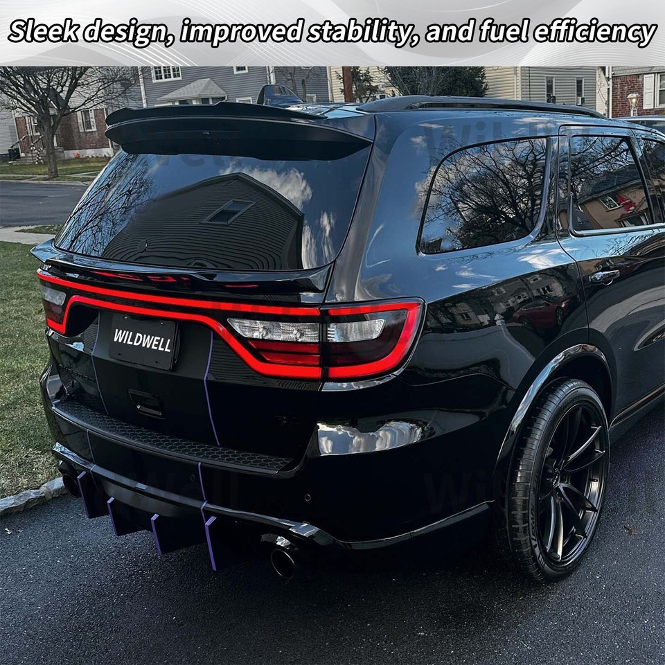 For 2011-2025 Dodge Durango Rear Bumper Lip Diffuser W/Shark Fin Matte ...