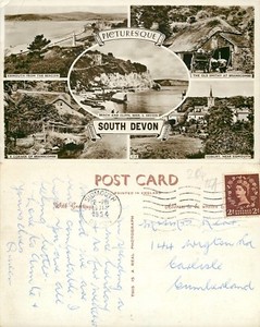 s09919 South Devon, Devon, England RP postcard posted 1954 *COMBINED ...