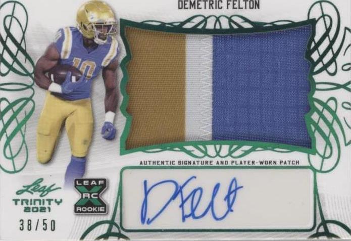 2021 Leaf Trinity - Patch Auto Demetric Felton #PA-DF2 Green Spectrum ...