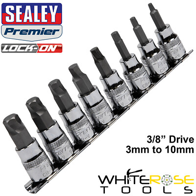 Sealey Hex Socket Bit Set Lock On 8pc 3/8" Drive 3mm-10mm Allan Allen ...