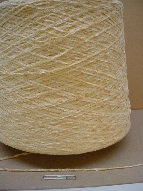 TD Pale Gold 1500 ypp Sport Wt Rayon Chenille Cone Yarn~ 2.5 - 2.7 lbs ...
