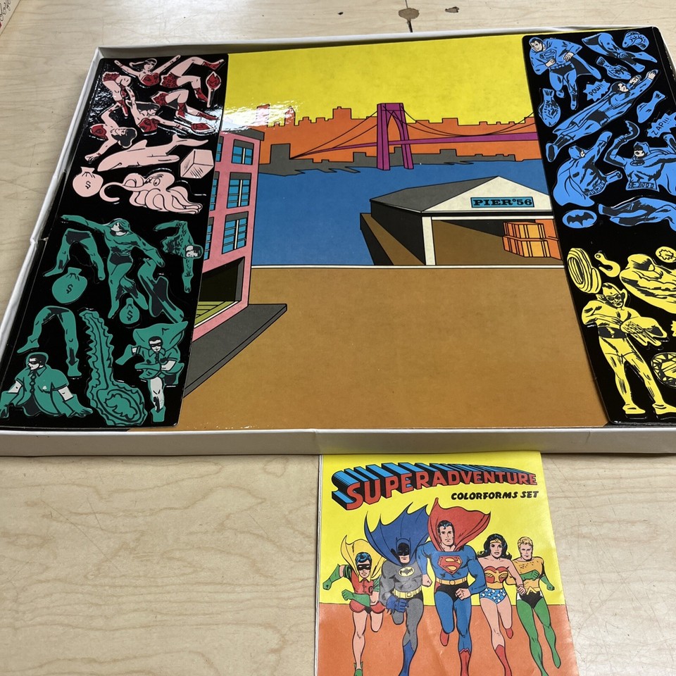Vintage Colorforms Superadventure*Superman*Batman*Robin*Wonder Woman ...