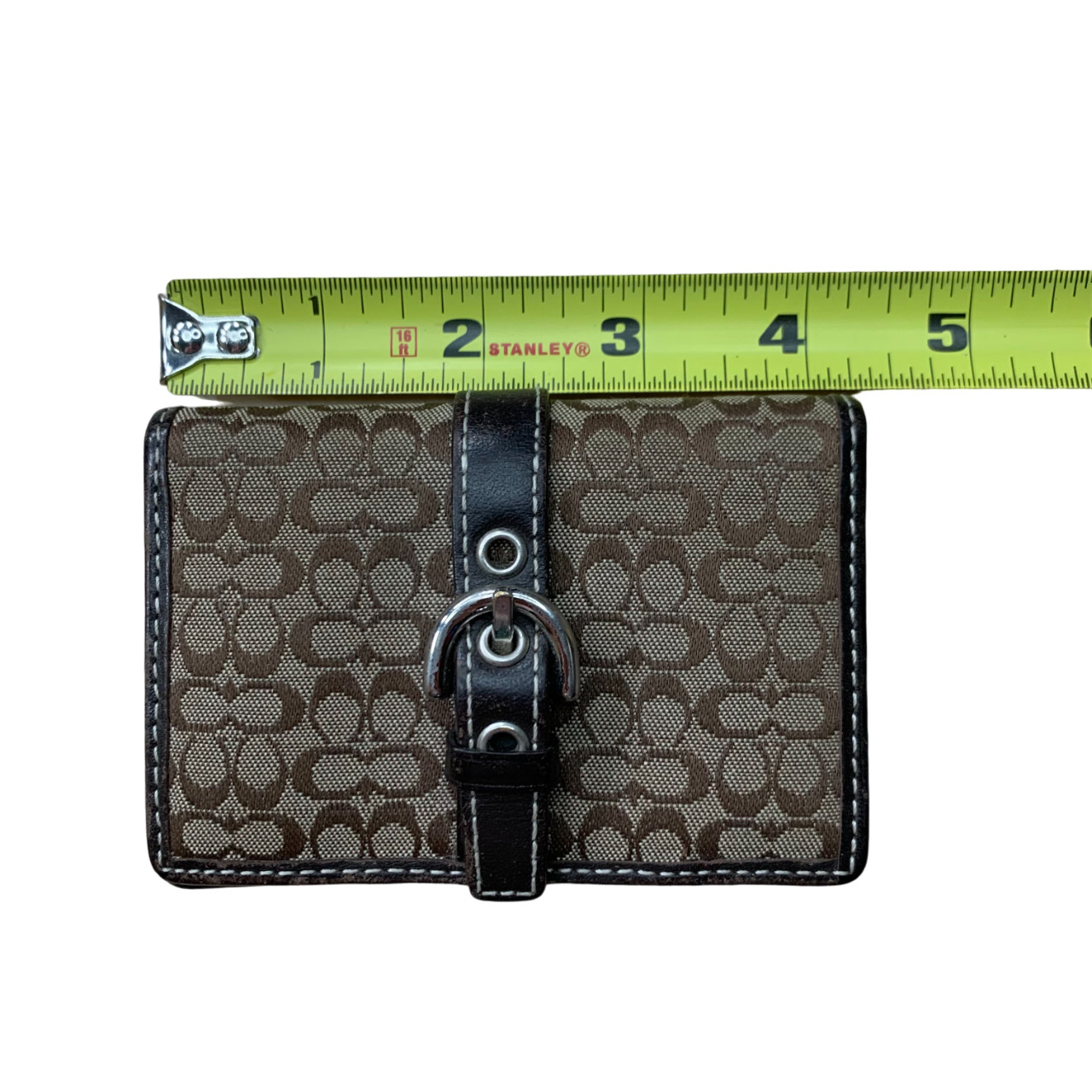 Coach Signature Collection Card / Mini Wallet in Brown - Gem