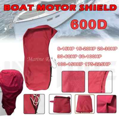 600D Red Full Outboard Engine Motor Cover Protection Bag 6-225HP ...