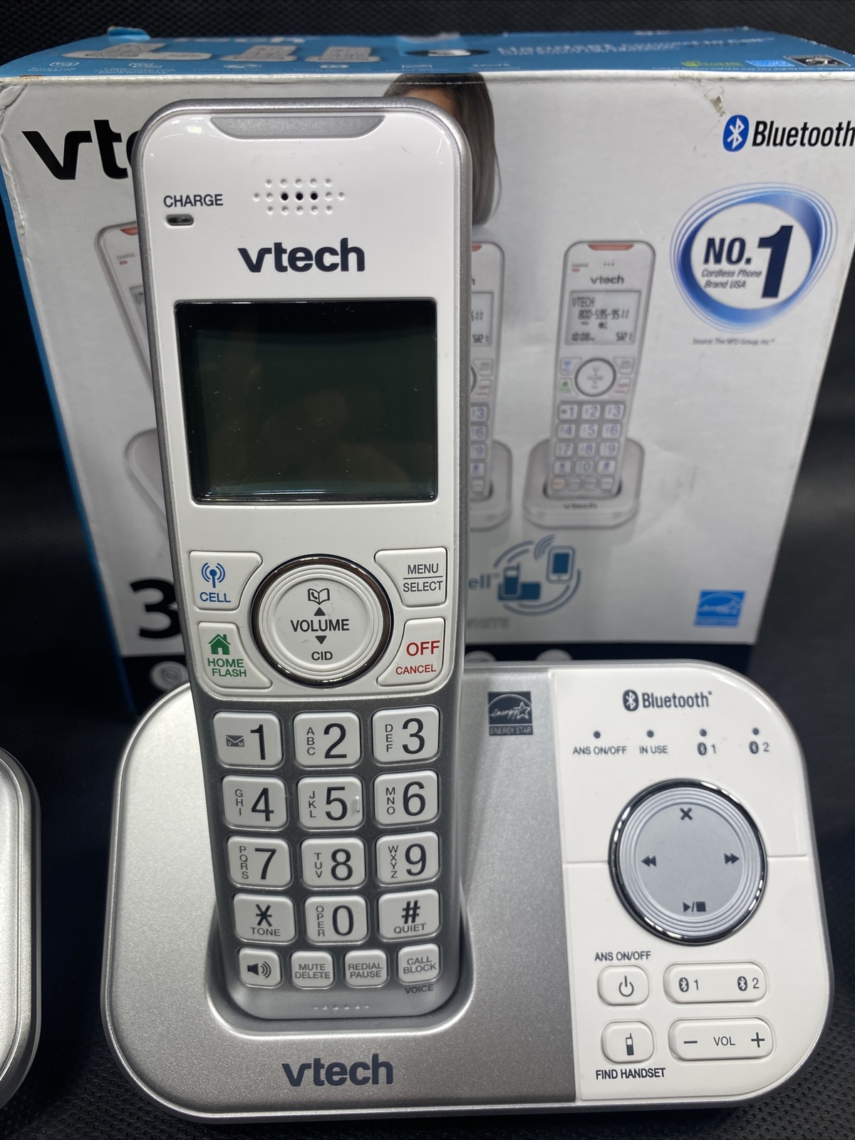 Vtech VS112-37 DECT 6.0 Bluetooth 3 Handset Cordless Phone, White | eBay