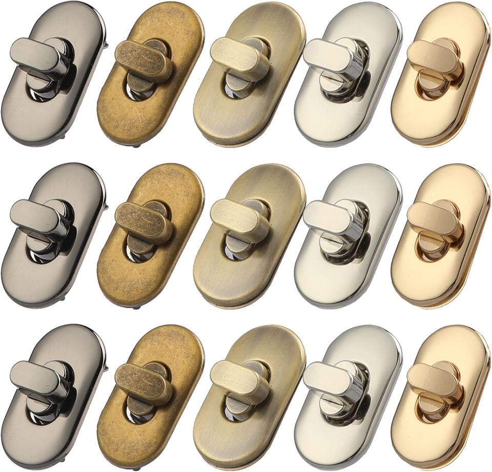 TXIN 15 Pieces Twist Lock Fastener Purse Turn Locks Clasp Bag Closure ...