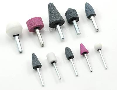 10pcs 3mm & 6mm Ceramic Stone Mounted For Rotary Die Grinder Drill Bit ...