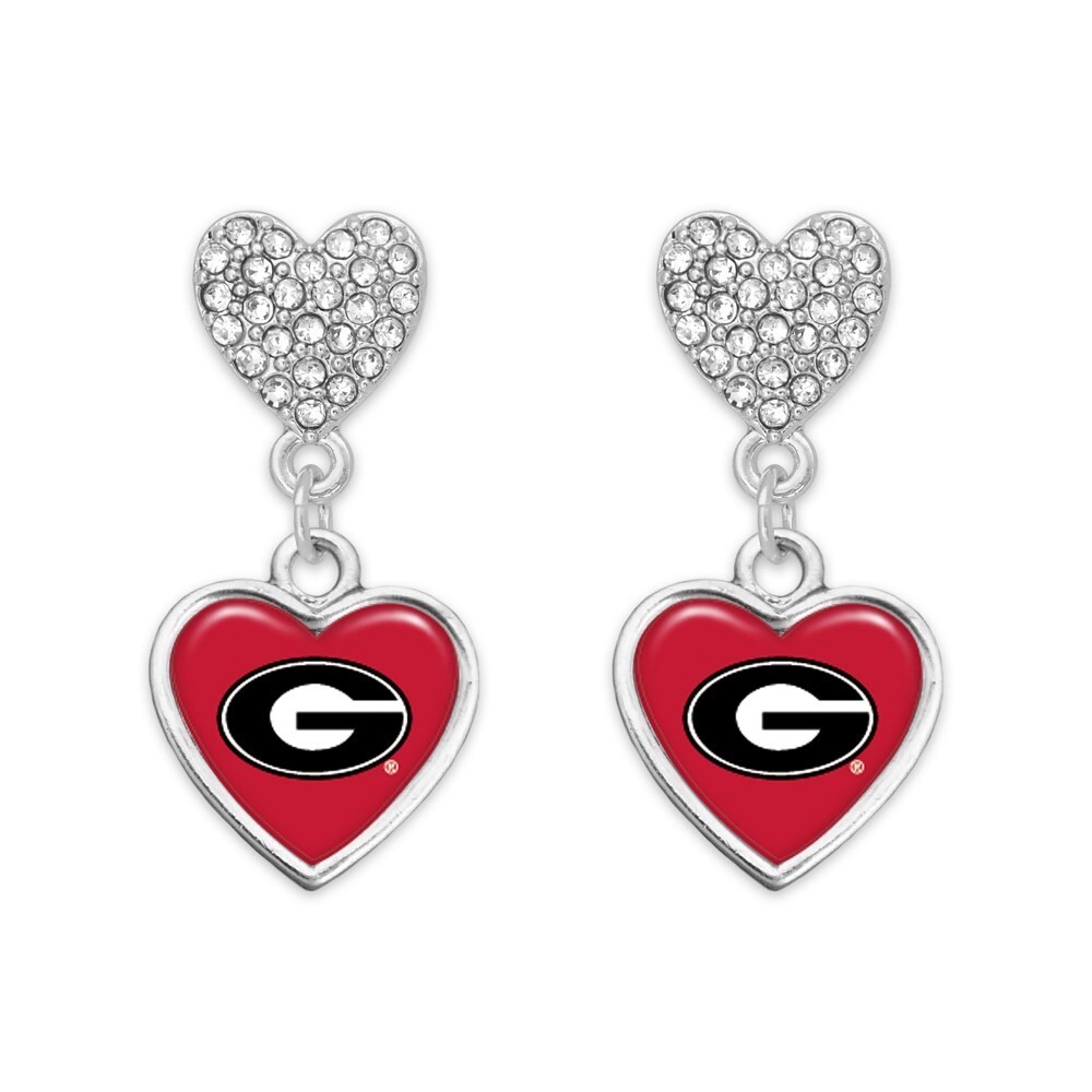 Georgia Bulldogs Officially Licensed Rhinestone Heart Dangle Logo ...