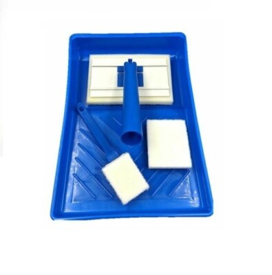 5pc Paint Pad Set Wall Painting Roller Tray Brush Sponge Pads ...