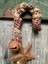 SET OF 3 ~ PRIMITIVE CANDY CANE CHRISTMAS ORNAMENTS RUSTY BELL STAR ...