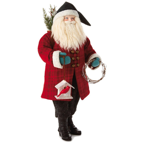 Hallmark Heritage Woodsman Santa Christmas Figure w/ Cardinal Birdhouse ...