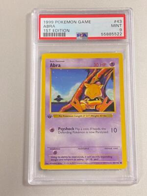 1999 POKEMON 1ST EDITION SHADOWLESS ABRA #43 PSA 9 MINT. | eBay