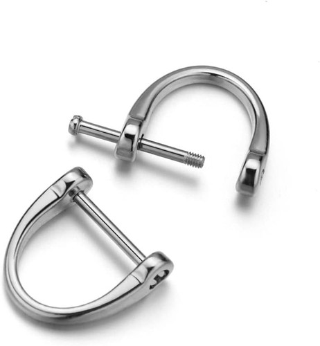 3 pairs D shape key ring with Screw Shackle for Car Key Leather Craft ...