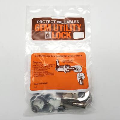 Fort Lock Cam Lock MFW-1078 AD 7/8" Cylinder GEM Tubular Keys 7 Pin NOS ...