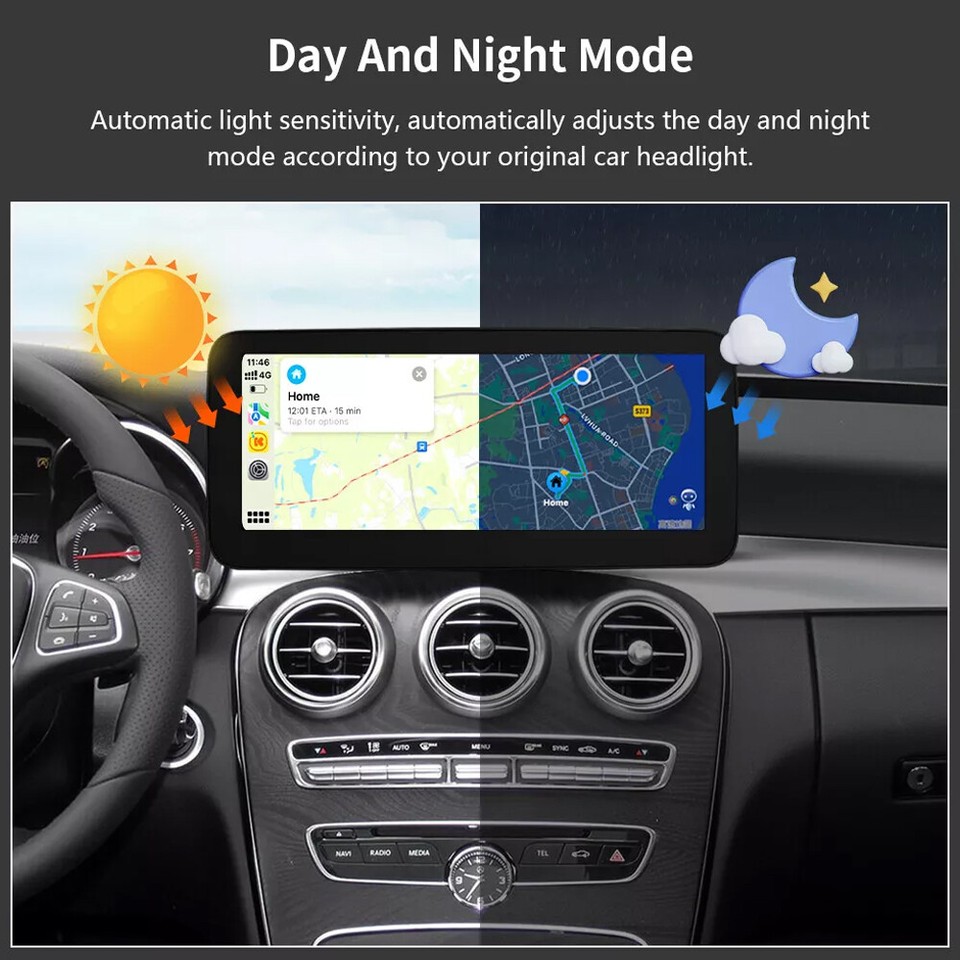 12.3'' Stereo Multimedia Touch Screen For Benz C Class W205 GLC X253 V ...