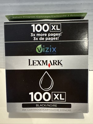 NEW SEALED Genuine Lexmark 100XL 100 XL Black Ink Cartridge Vizix S815 ...
