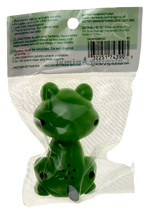 Frog Chirping Animal Indoor Decor Mini Motion Activated Sounds Plastic ...