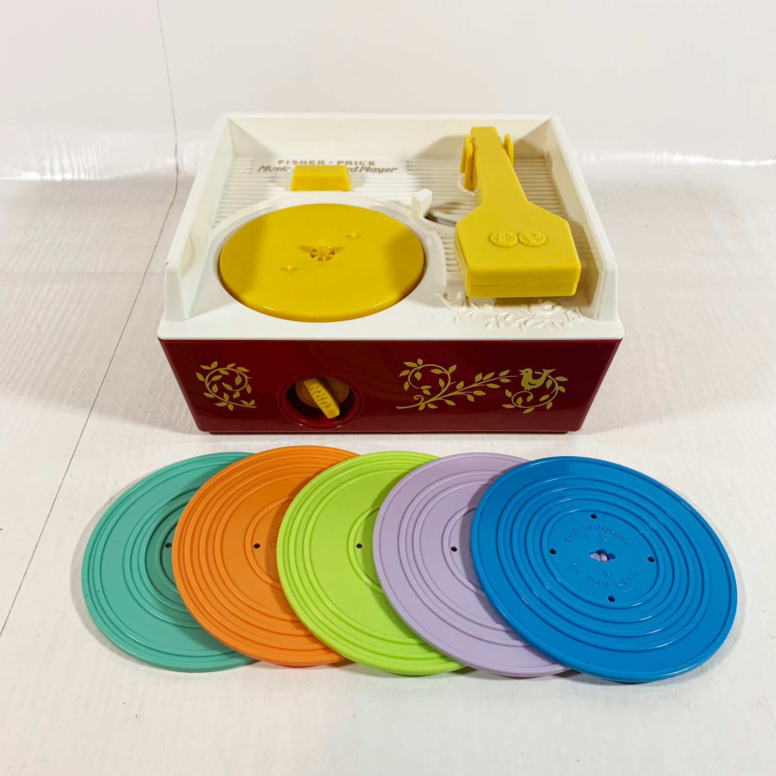 [Works!] Fisher Price Music Box Record Player with All 5 Records | eBay