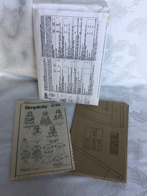 Simplicity 8766 Pattern for 16 and 18" Doll Dresses for sale online | eBay