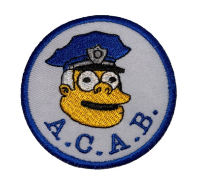 Cartoon Inspired Simpsons ACAB Embroidered Sew/Iron On Badge Patch ...