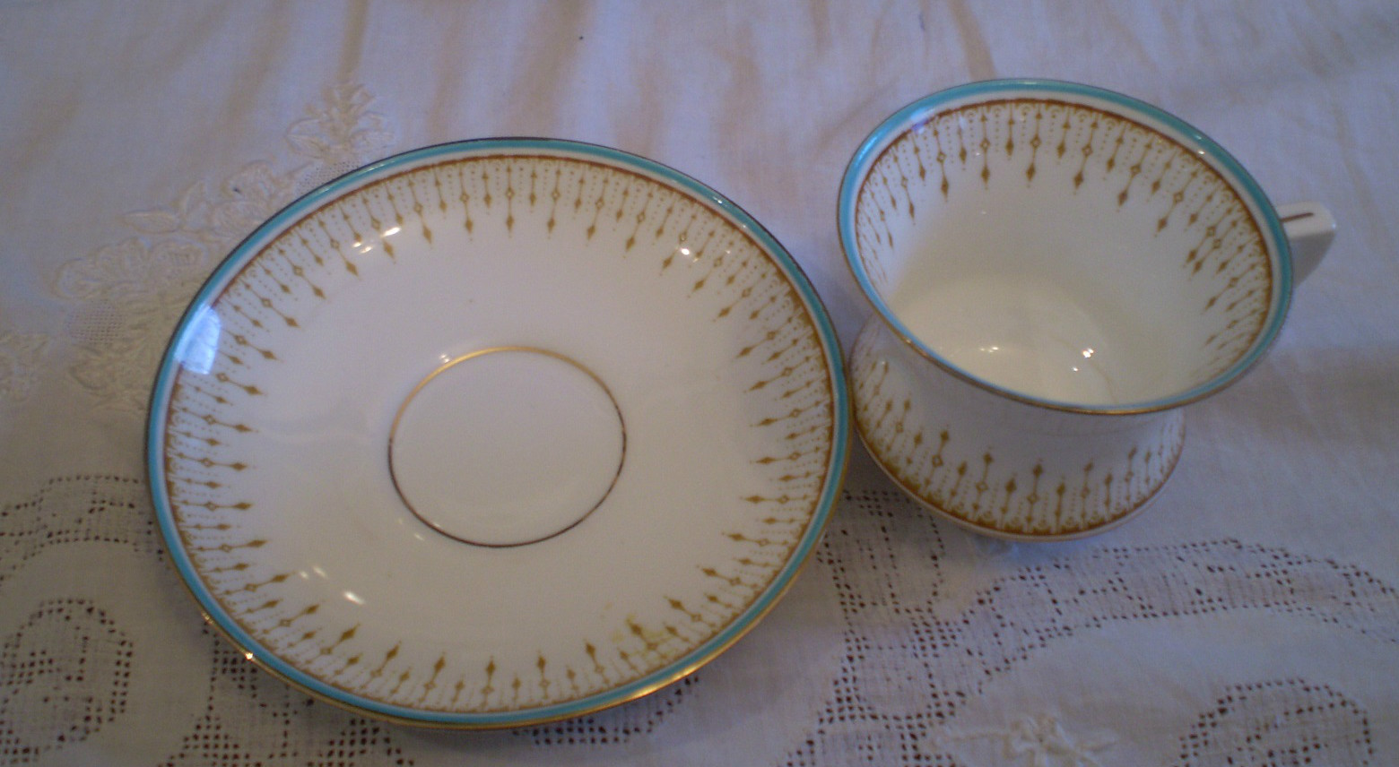 1920'S PARAGON STAR BACKSTAMP FINE BONE CHINA CUP & SAUCER DUO ~ BLUE ...