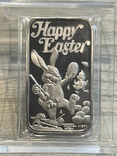 HAPPY EASTER SILVER ART BAR 1 OZ .999 Crown Mint | eBay